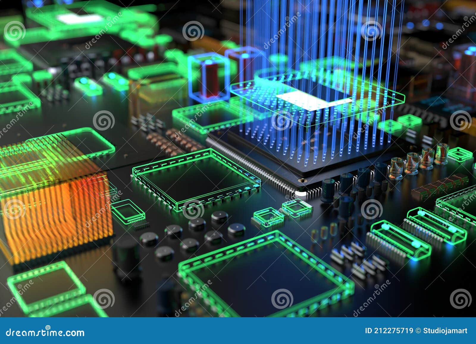 Different Types of Computers and Spare Parts Stock Illustration ...