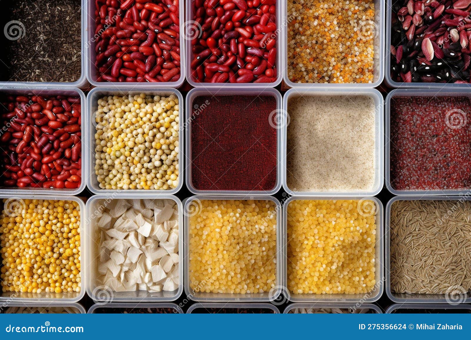Different Types of Condiments or Spices Arranged in Boxes. Conceptual ...