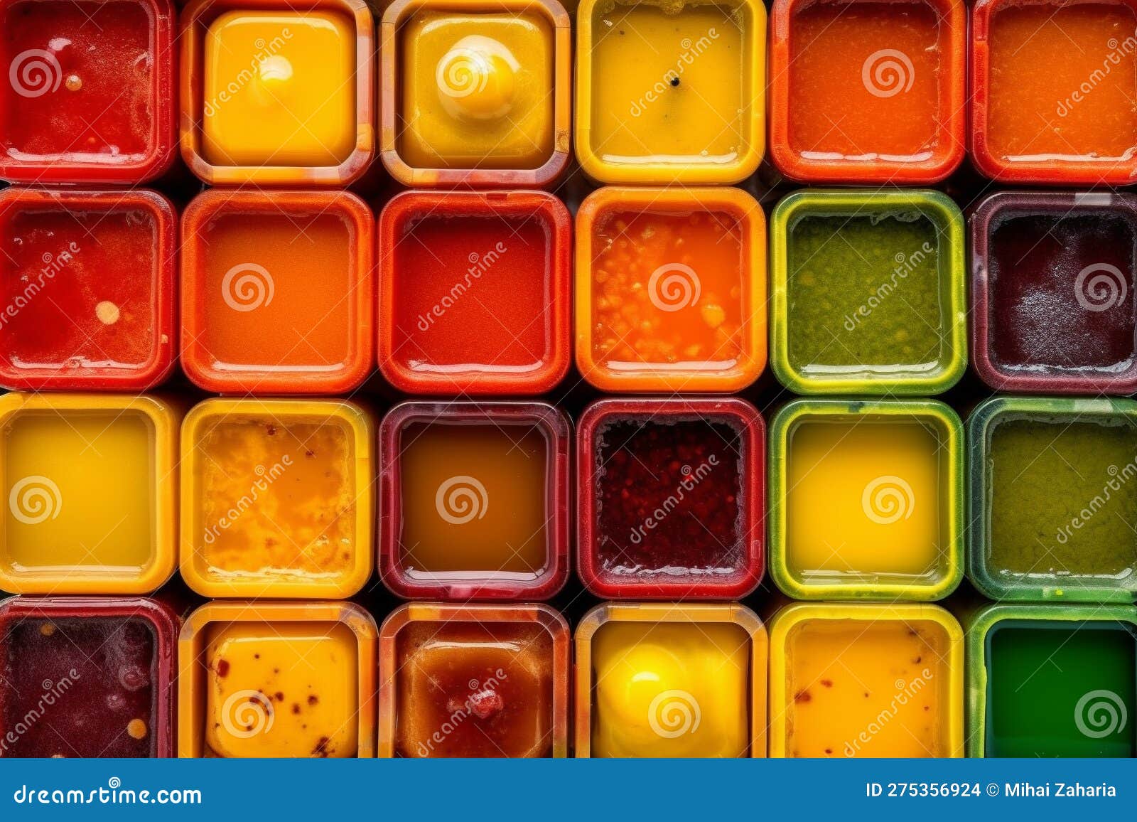 Different Types of Condiments or Spices Arranged in Boxes. Conceptual ...