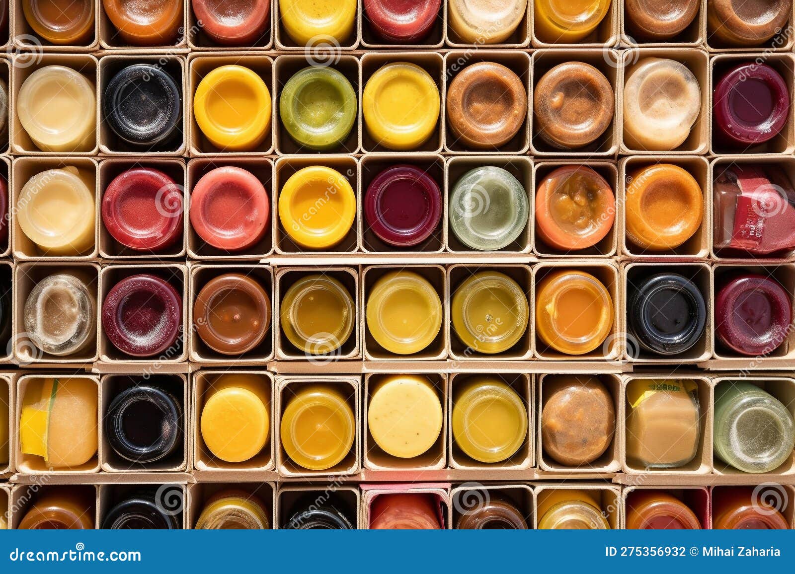 Different Types of Condiments or Spices Arranged in Boxes. Conceptual ...