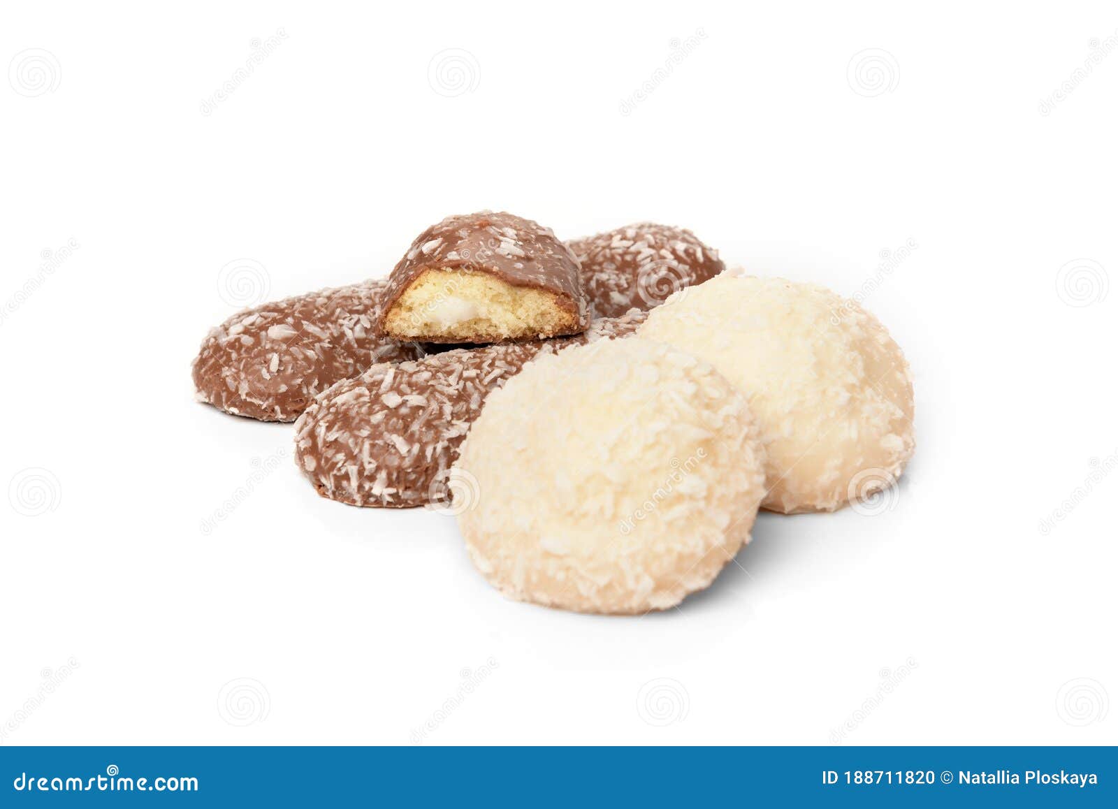 Different Types of Cookies Isolated on White Background Stock Photo ...