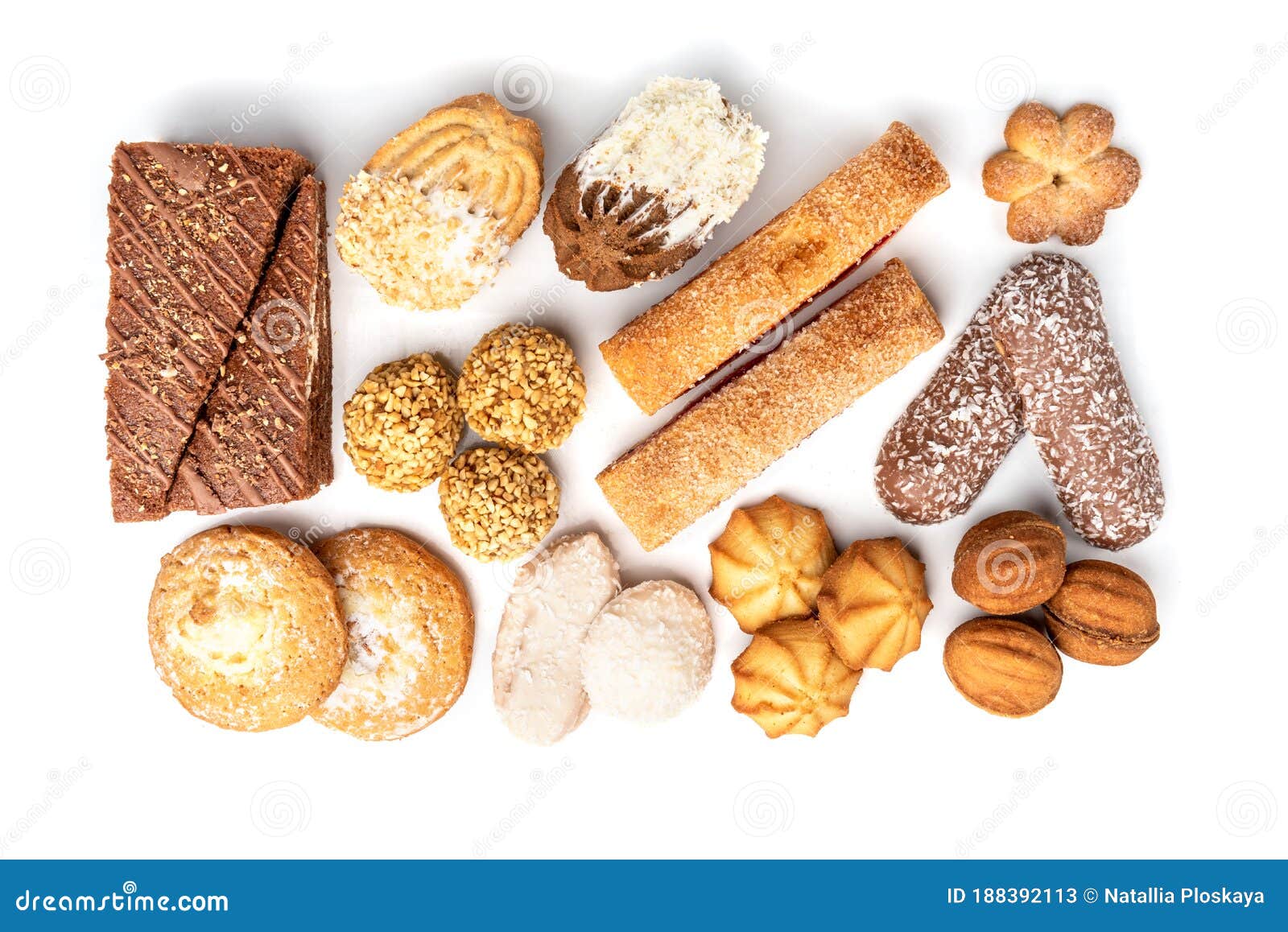 Different Types of Cookies Isolated on White Background. Stock Image ...