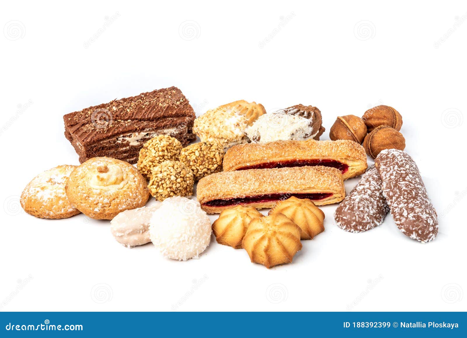 Different Types of Cookies Isolated on White Background. Stock Image ...