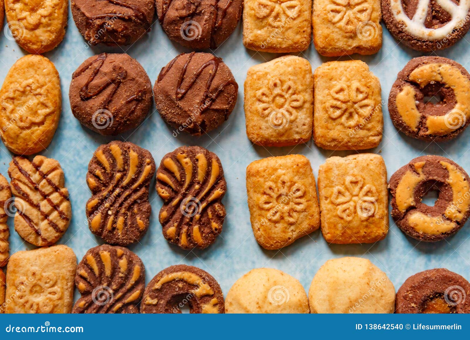 Different Types of Bisquits on Vintage Background Stock Photo - Image ...