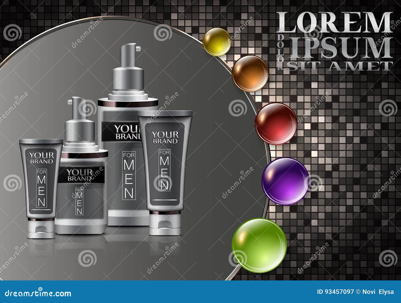 Different Types of Cosmetics for Men Stock Vector - Illustration of ...