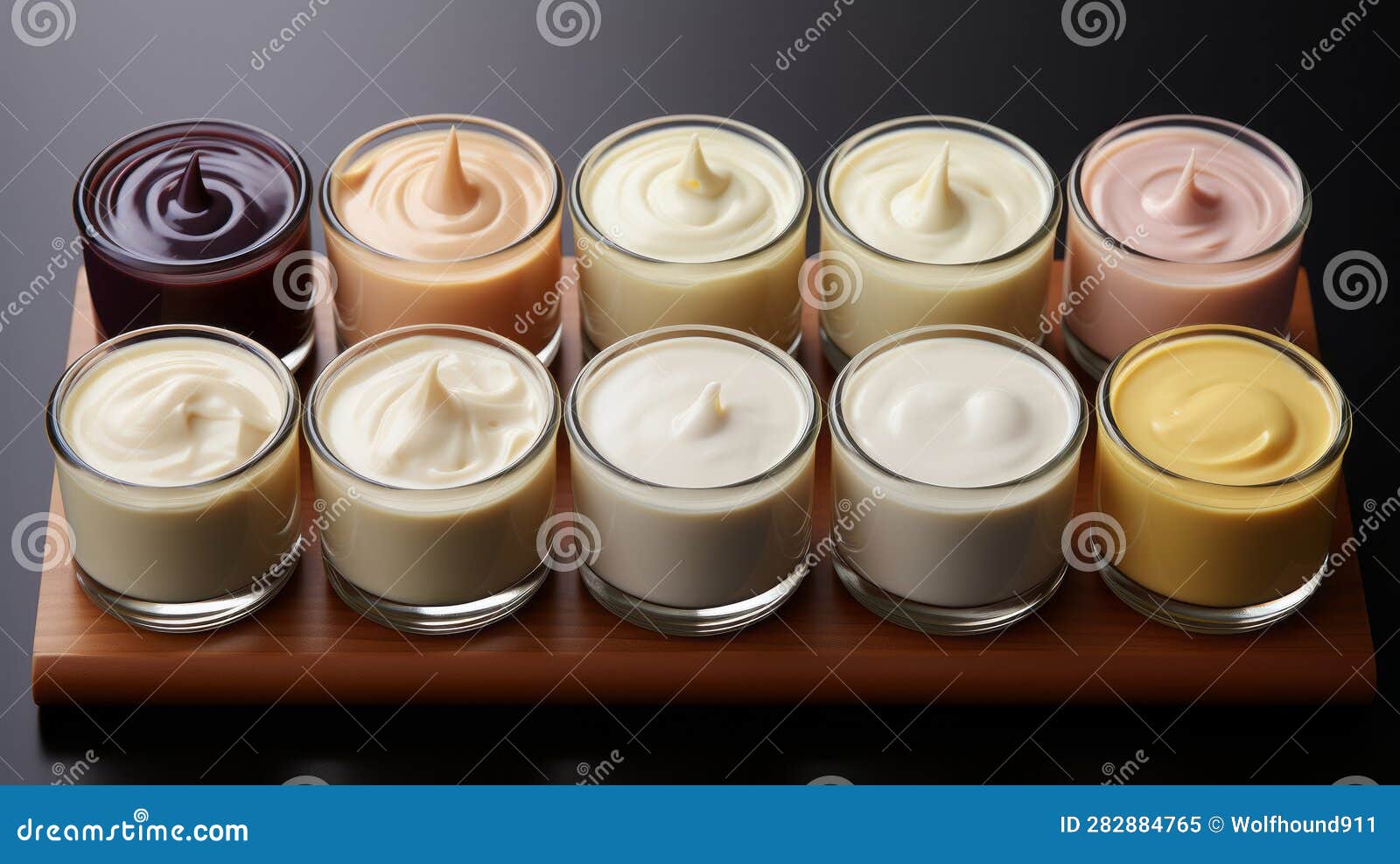 Different Types of Creams are Shown in Various Containers. Generative ...