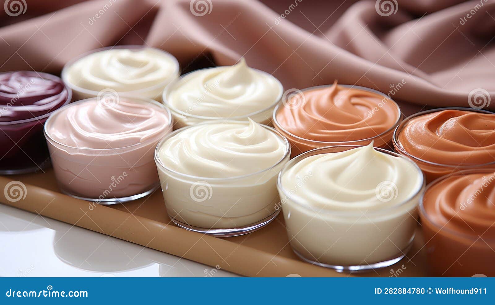Different Types of Creams are Shown in Various Containers. Generative ...