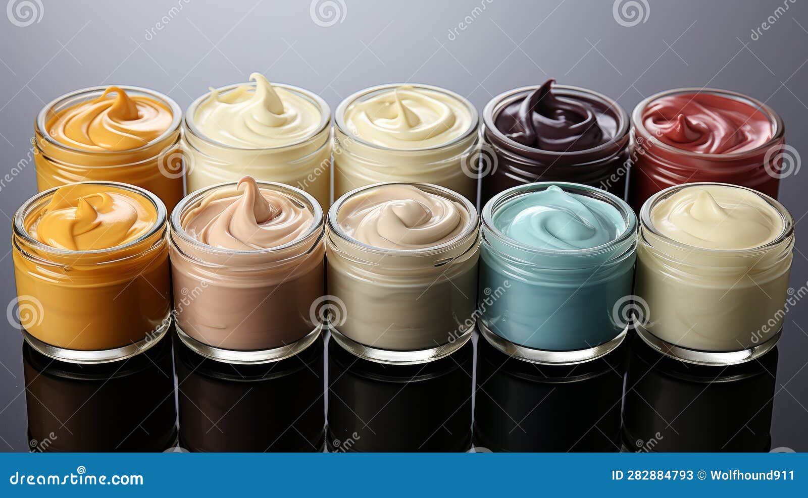 Different Types of Creams are Shown in Various Containers. Generative ...