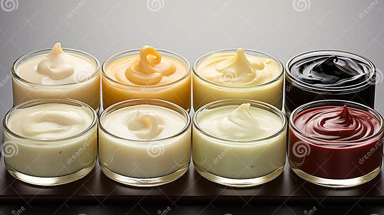 Different Types of Creams are Shown in Various Containers. Generative ...