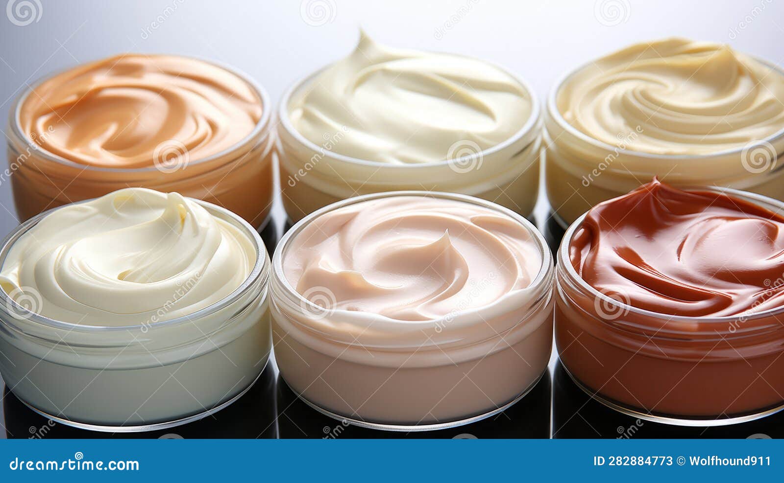 Different Types of Creams are Shown in Various Containers. Generative ...