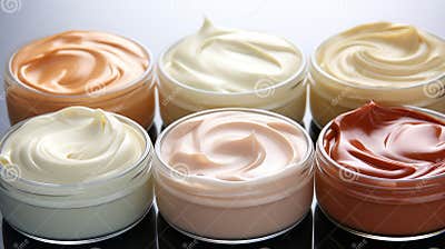 Different Types of Creams are Shown in Various Containers. Generative ...