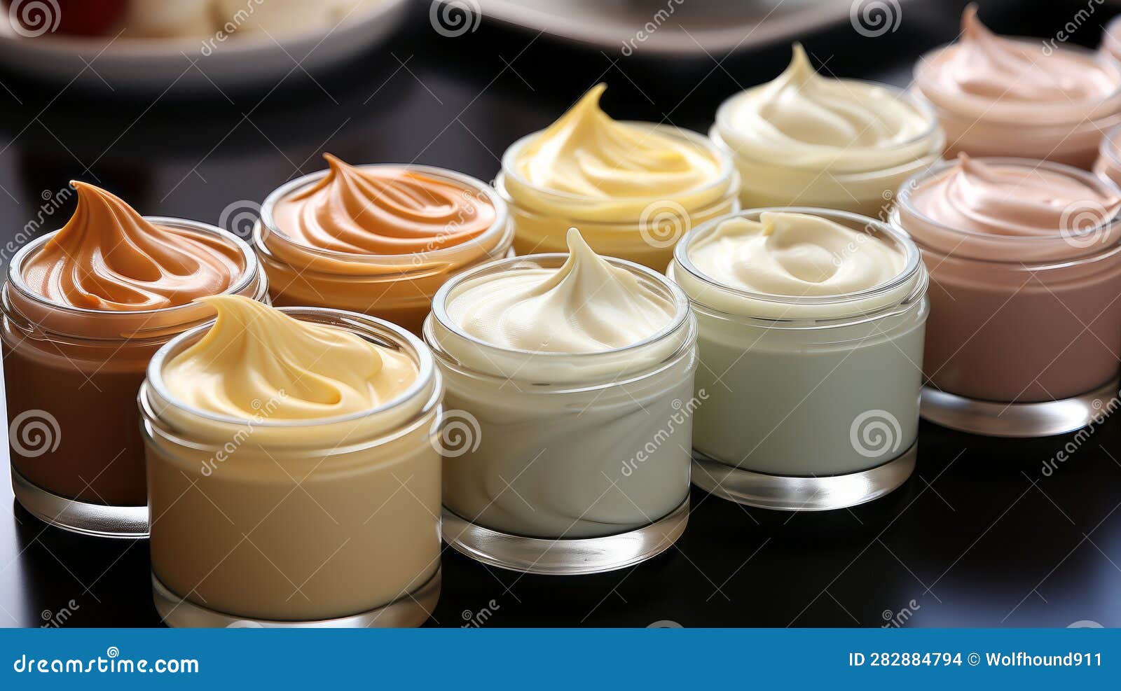 Different Types of Creams are Shown in Various Containers. Generative ...