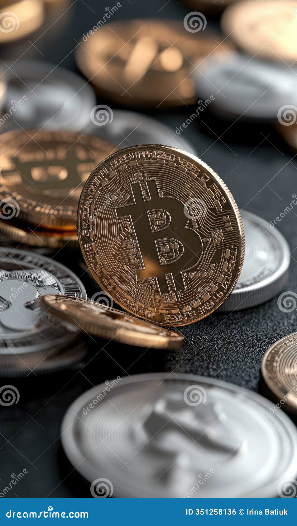 Different Types of Cryptocurrency Coins are Displayed Together on a ...