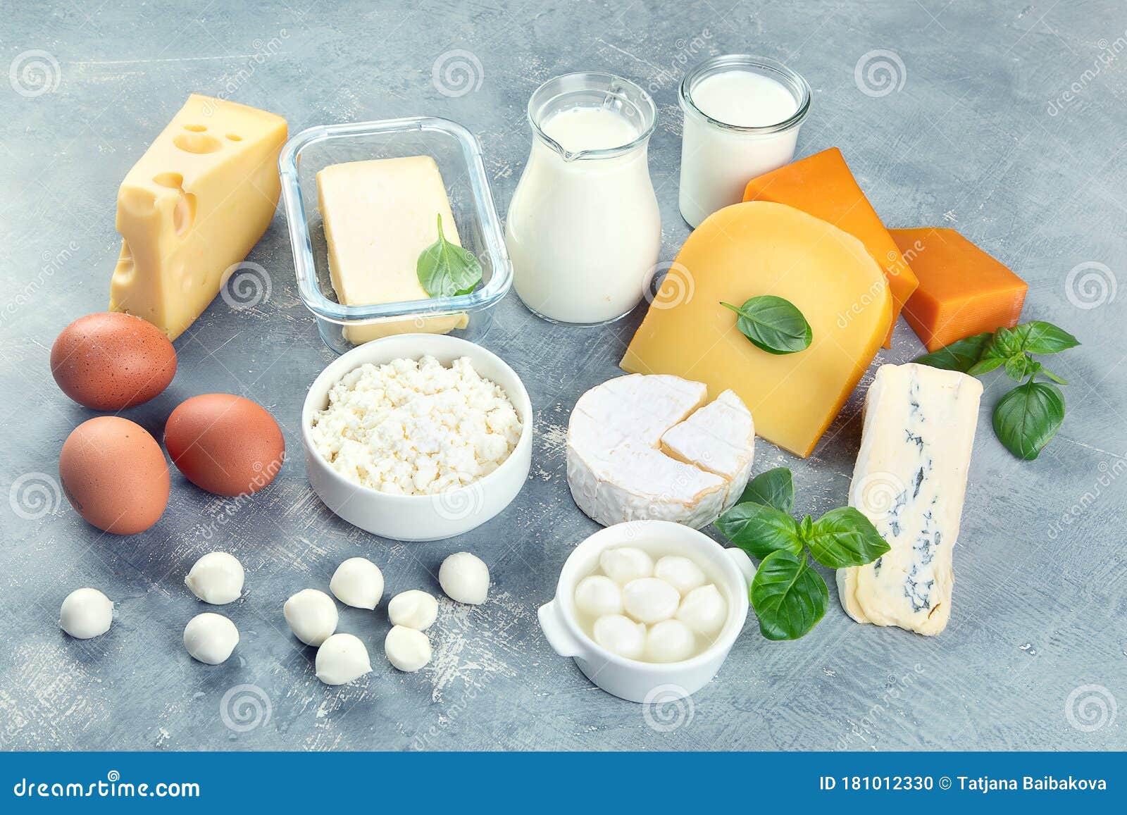 Different Types of Dairy Products Stock Photo - Image of butter ...