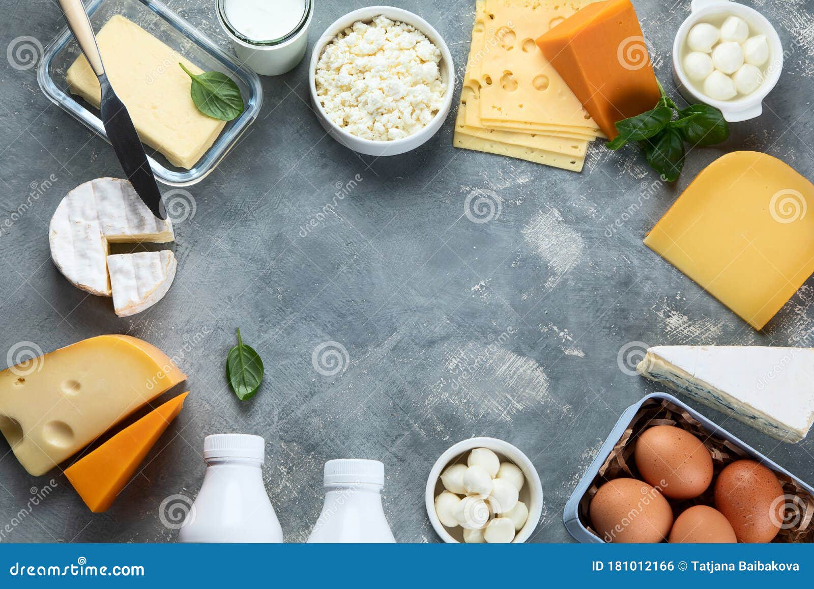 Different Types of Dairy Products Stock Photo - Image of sour, protein ...