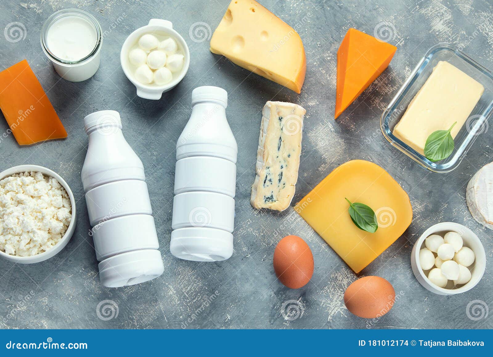 Different Types of Dairy Products Stock Photo - Image of yogurt, butter ...