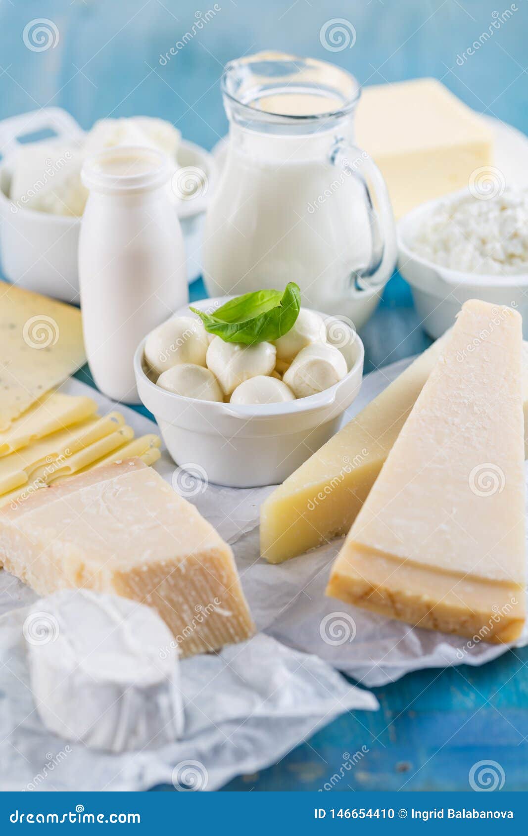 Different Types of Dairy Products Stock Photo - Image of cream, drink ...