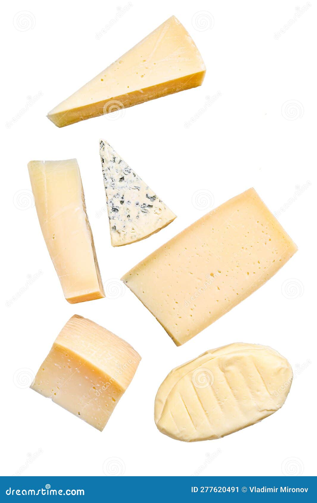 Different Types of Delicious Cheese. Isolated on White Background ...