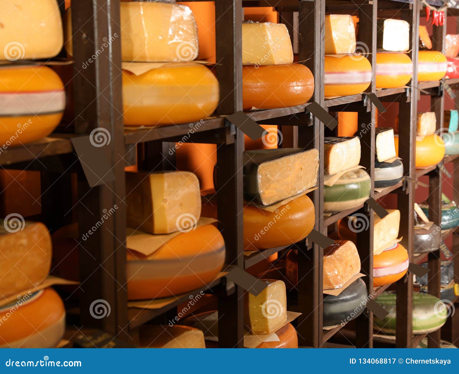 Different Types of Delicious Cheeses on Rack Stock Image - Image of ...