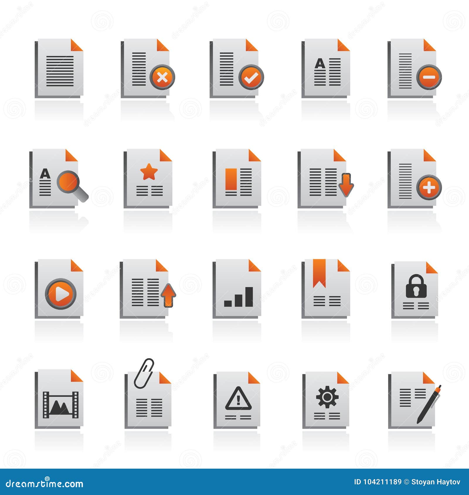 Different Types of Document Icons Stock Vector - Illustration of ...