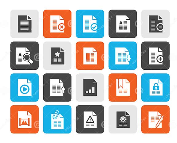 Different Types of Document Icons Stock Vector - Illustration of ...