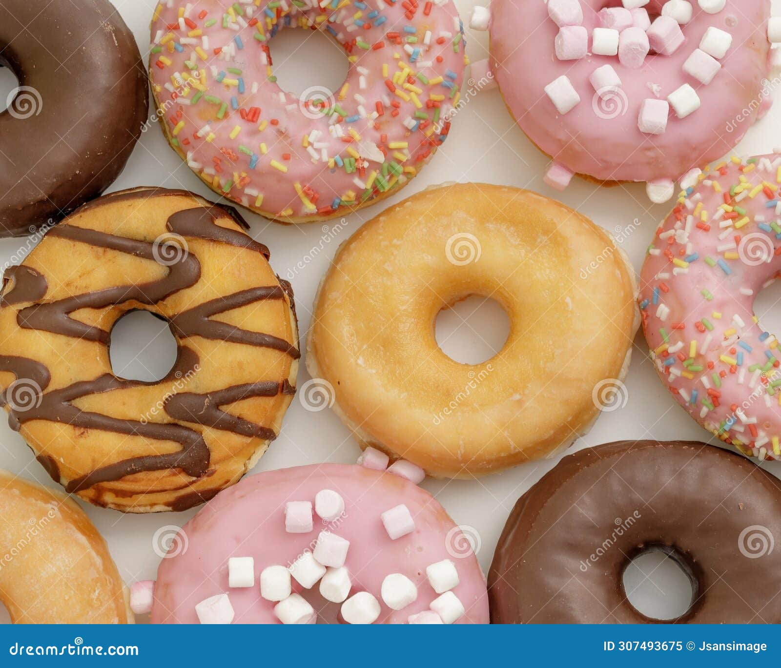 Different Types of Donuts on a Background Stock Image - Image of ...