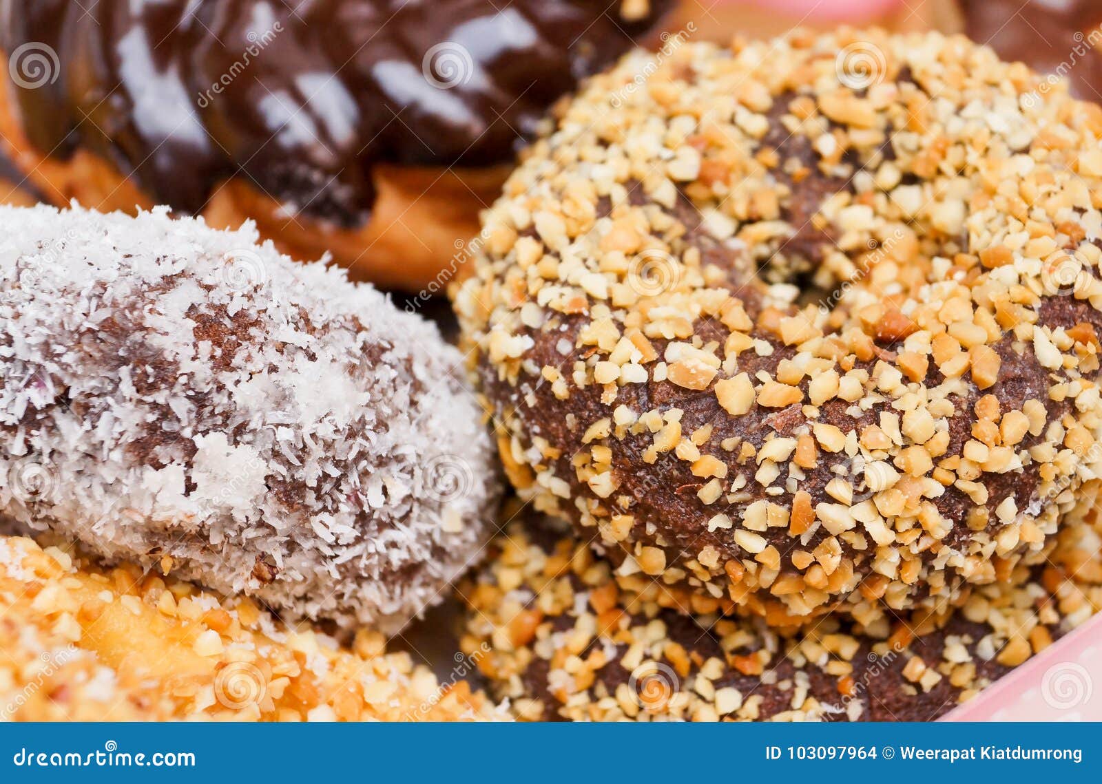 Different Types of Doughnuts Stock Photo - Image of paper, food: 103097964
