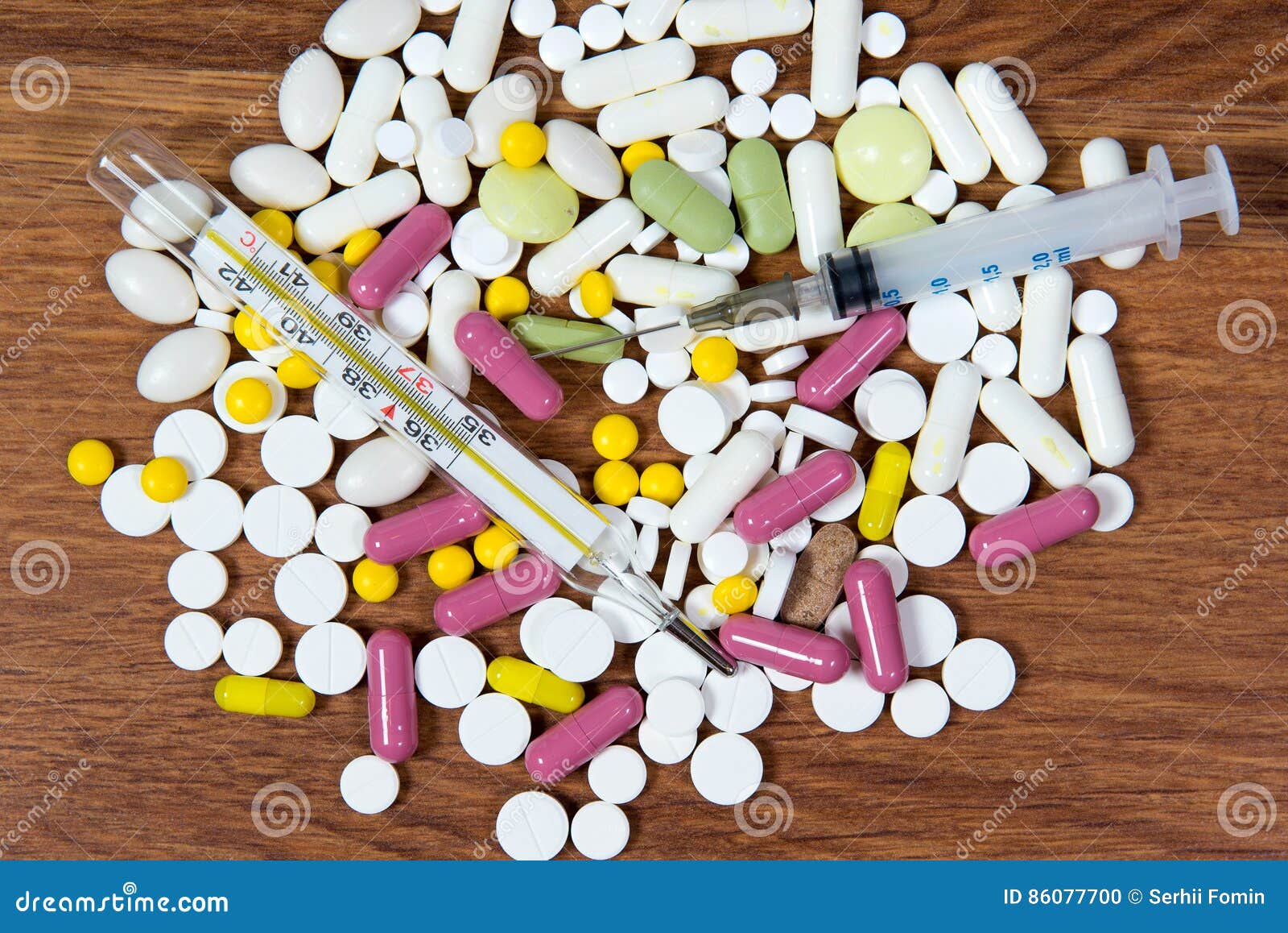 Different Types of Drugs are Scattered on the Table. Treatment of ...
