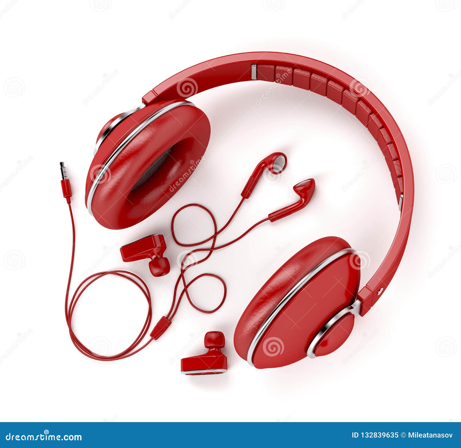 Different Types of Earphones in Red Color Stock Illustration ... Different Types of Earphones in Red Color Stock Illustration ...