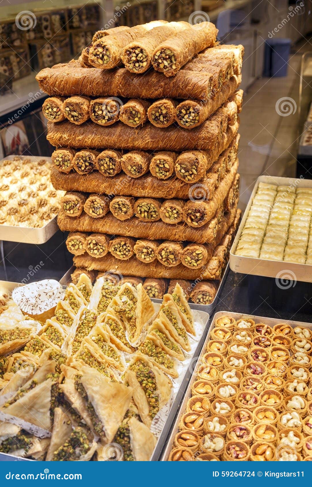 Eastern Turkish Sweets With Nuts. Turkish Delight. Rahat Lokum. Royalty ...