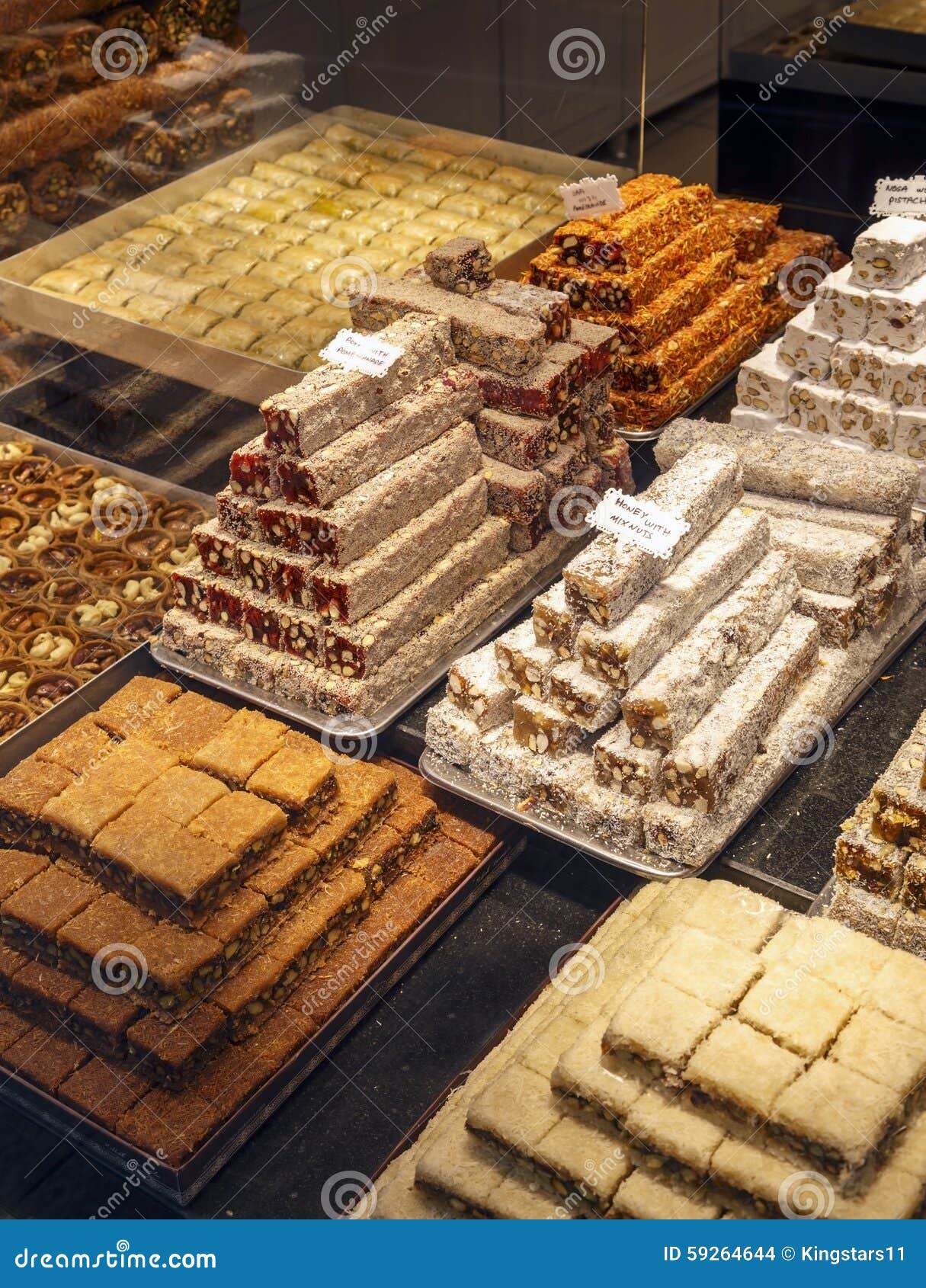 Eastern Turkish Sweets With Nuts. Turkish Delight. Rahat Lokum. Royalty ...