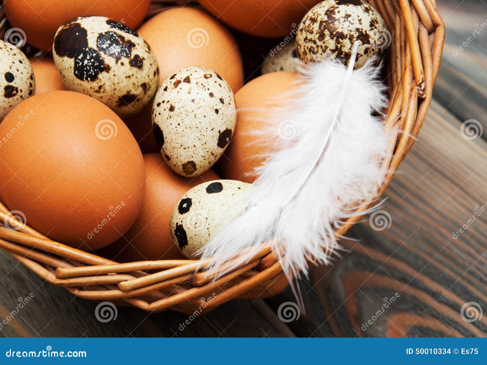 Different Types of Eggs in a Basket Stock Photo - Image of detail, eggs ...