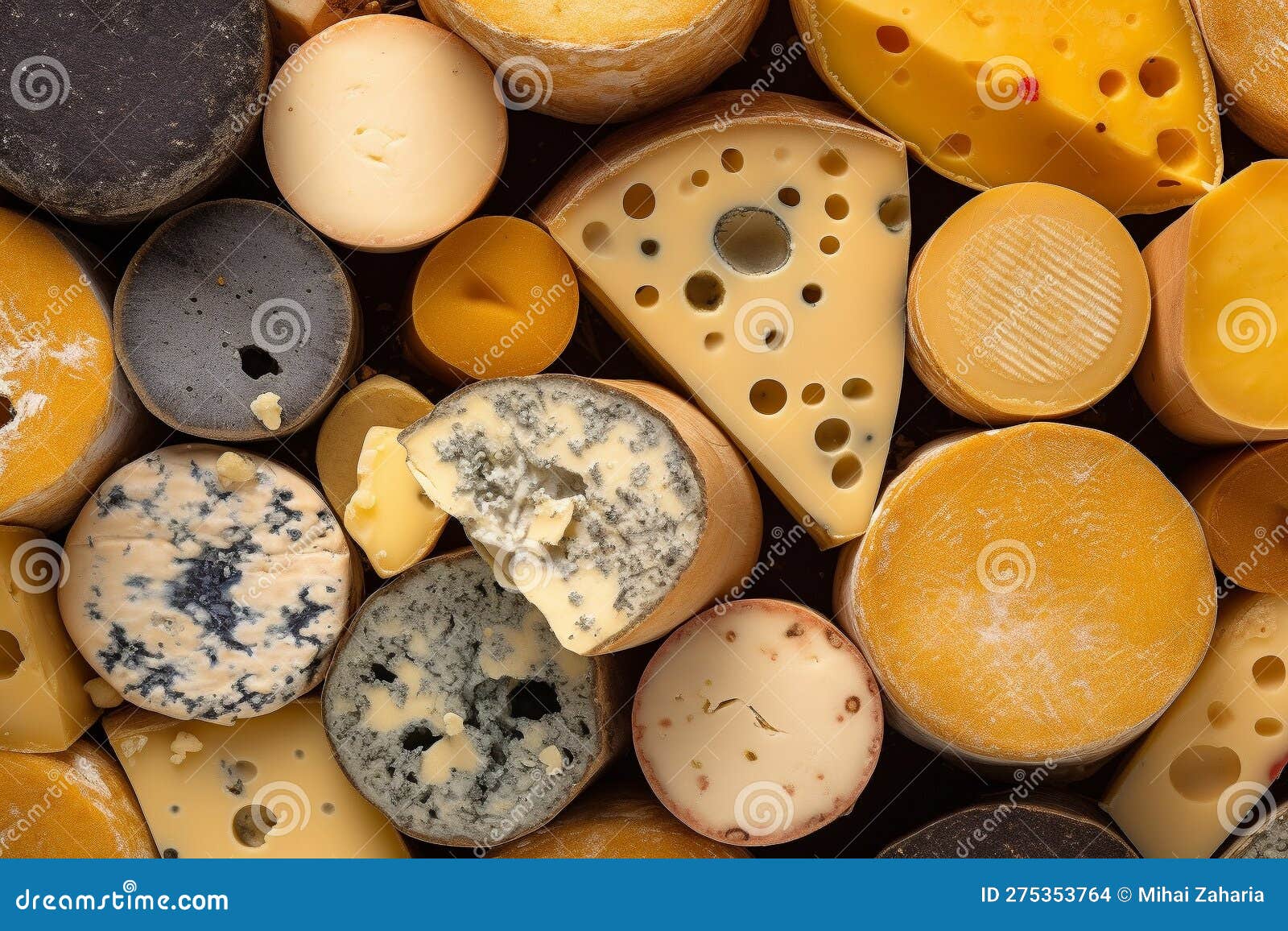 Different Types of Exotic Cheese. Conceptual Illustration, Background ...