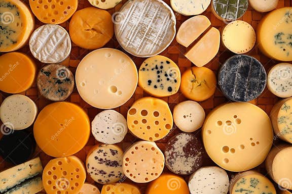 Different Types of Exotic Cheese. Conceptual Illustration, Background ...