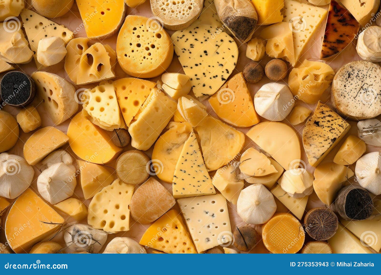 Different Types of Exotic Cheese. Conceptual Illustration, Background ...