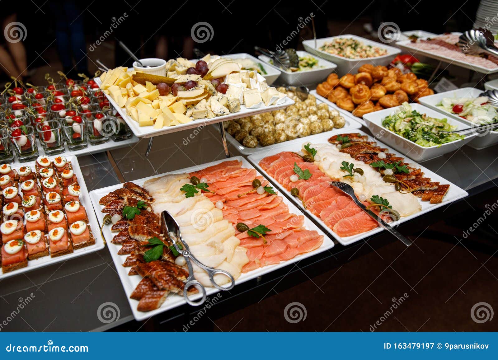 Different Types of Fish on the Banquet Table Stock Image - Image of ...