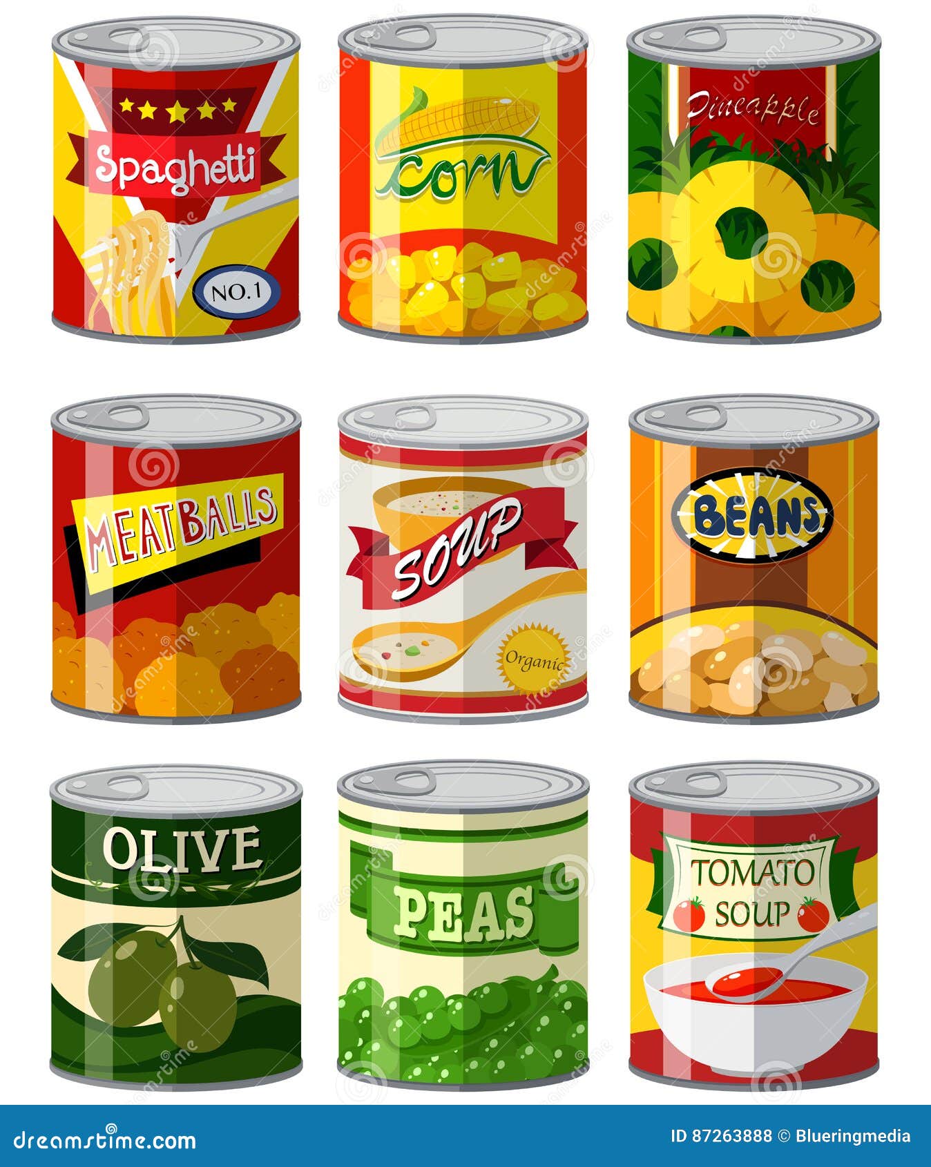 Clipart Of Canned Goods