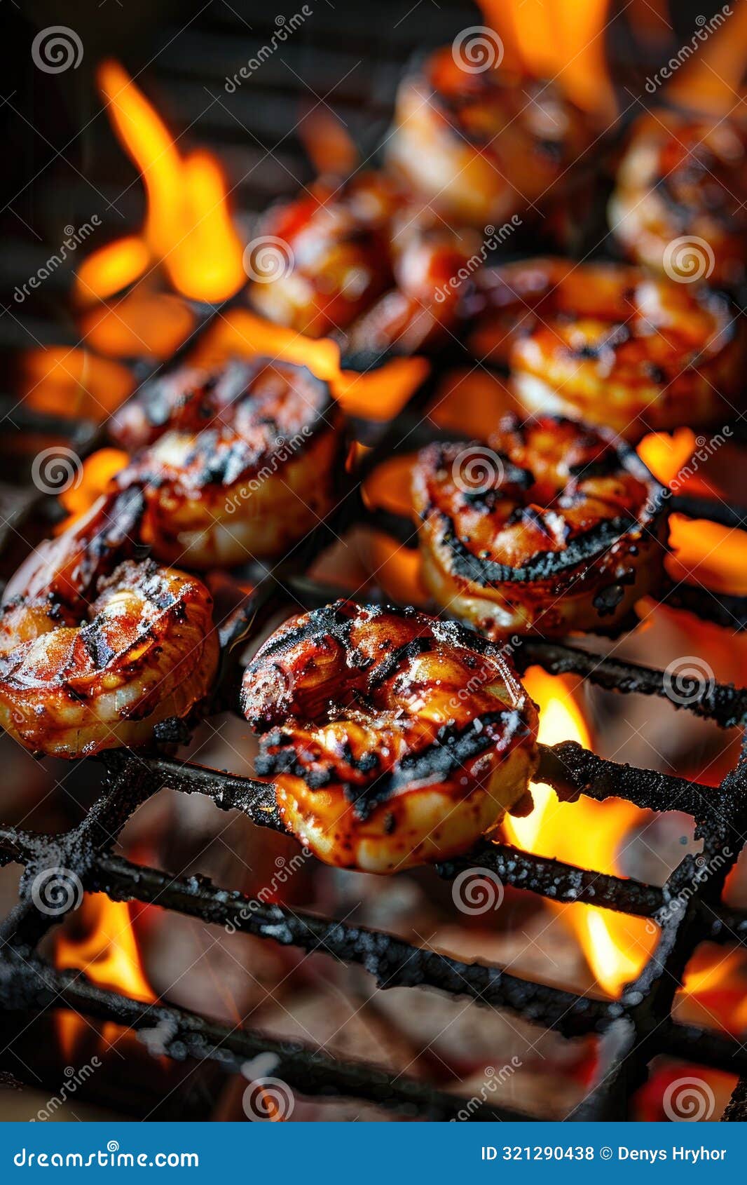 Different Types of Food are Grilling on a Barbecue Grill, Including ...