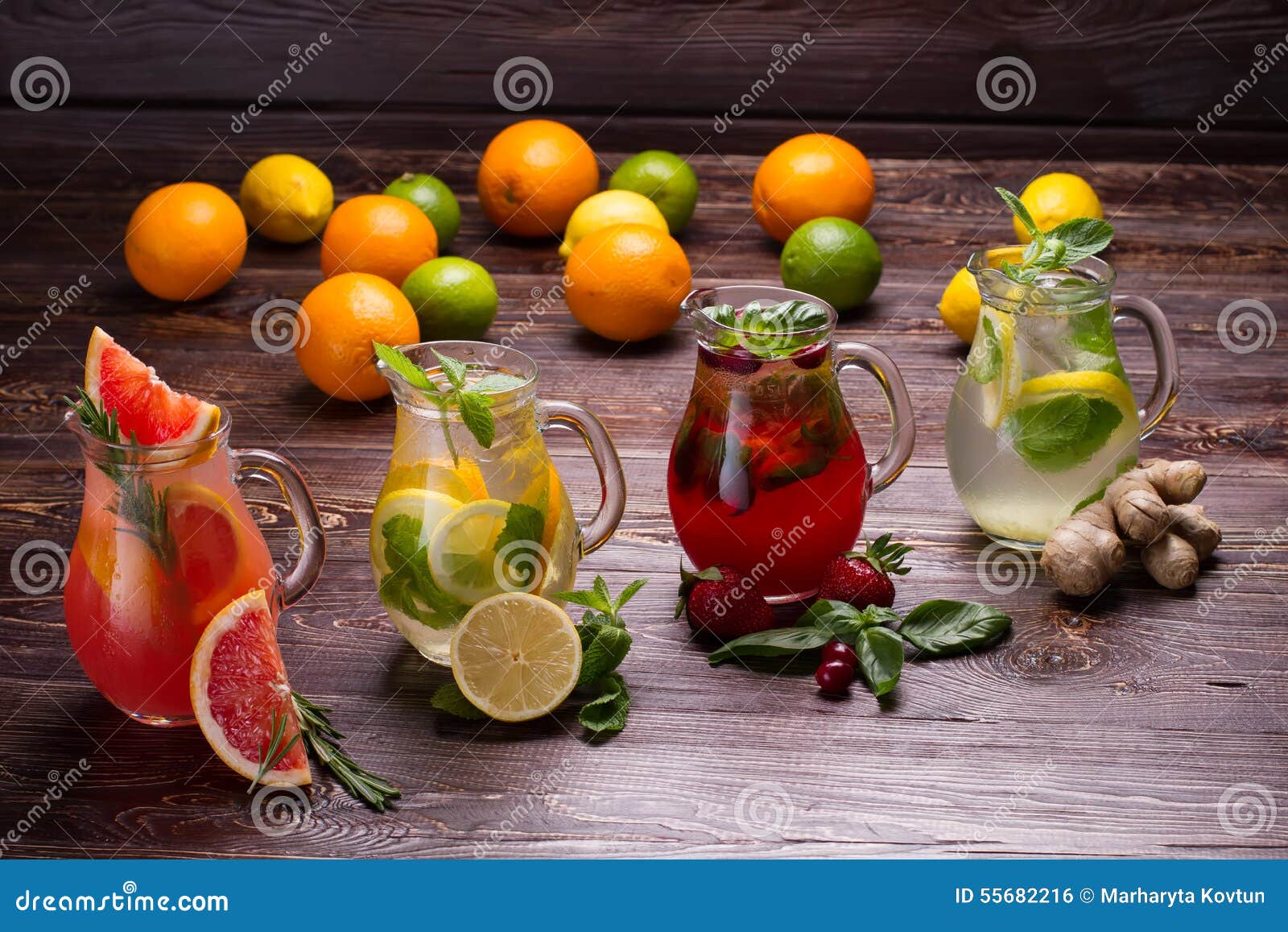 Different Types of Fresh Lemonades. Stock Photo - Image of nutrient ...