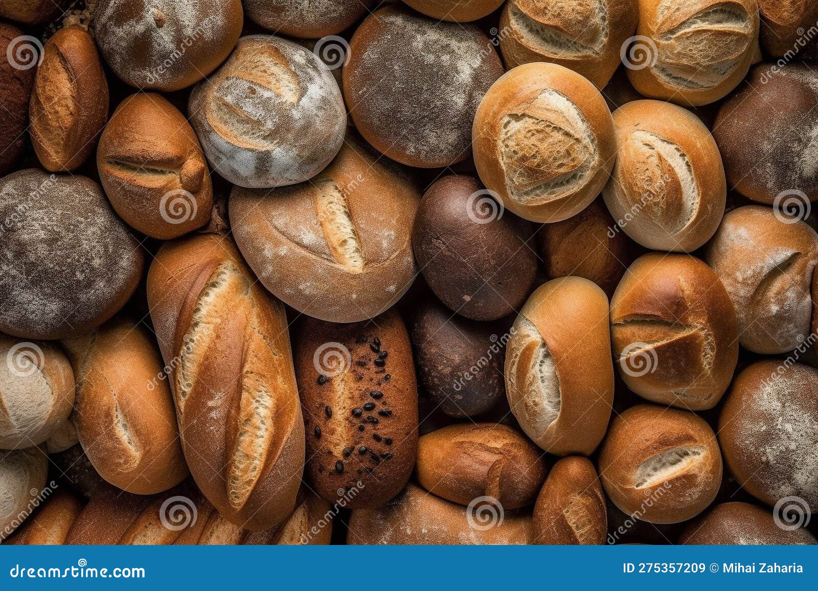Different Types of Freshly Baked Bread. Conceptual Illustration ...