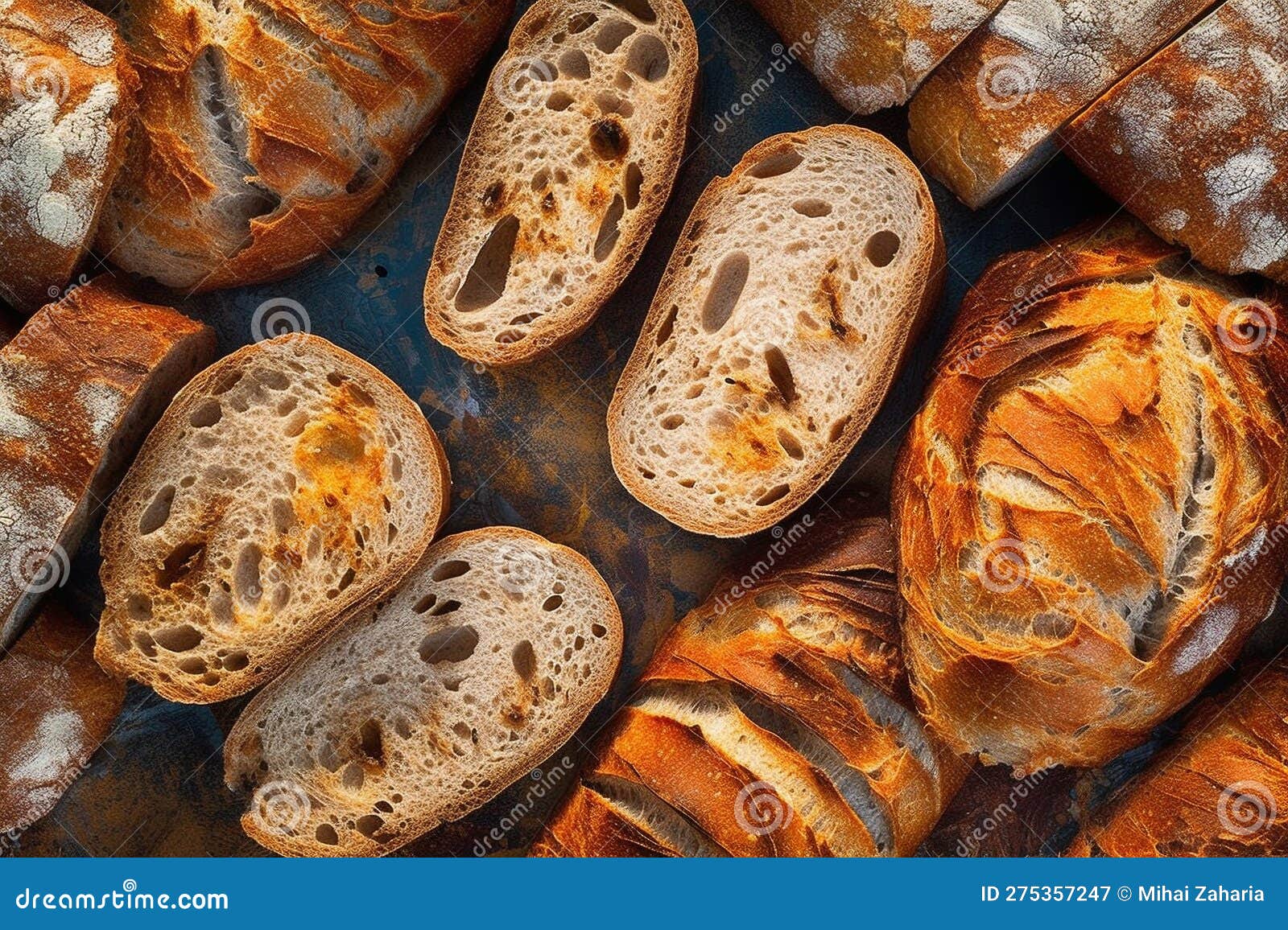 Different Types of Freshly Baked Bread. Conceptual Illustration ...