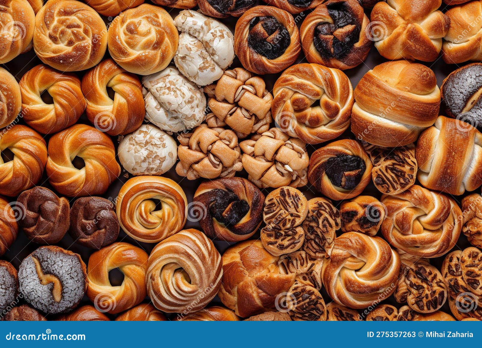 Different Types of Freshly Baked Pastries. Conceptual Illustration ...