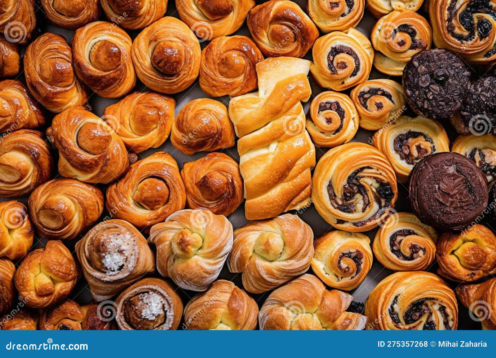 Different Types of Freshly Baked Pastries. Conceptual Illustration ...