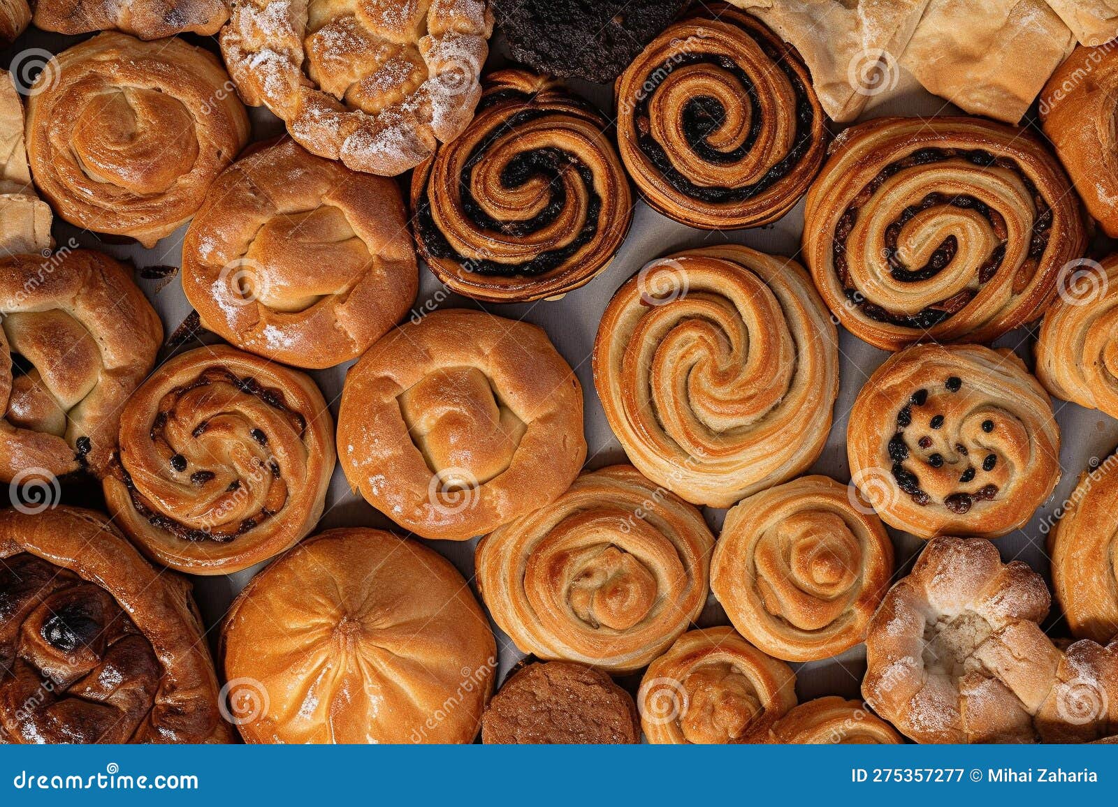 Different Types of Freshly Baked Pastries. Conceptual Illustration ...