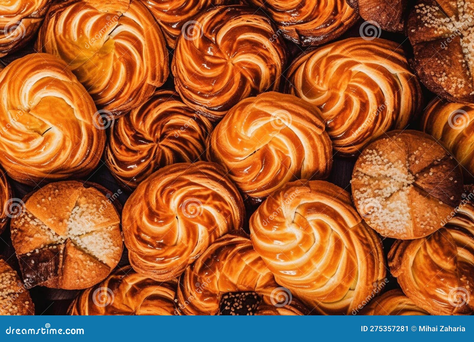 Different Types of Freshly Baked Pastries. Conceptual Illustration ...