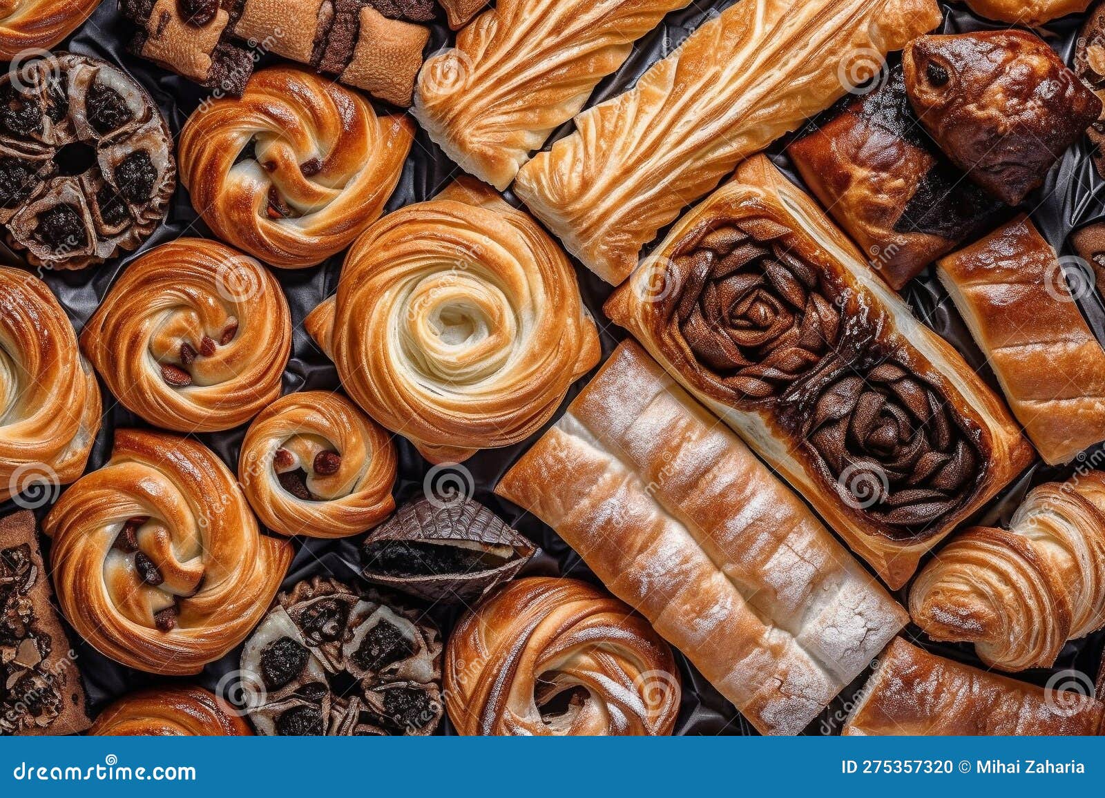 Different Types of Freshly Baked Pastries. Conceptual Illustration ...