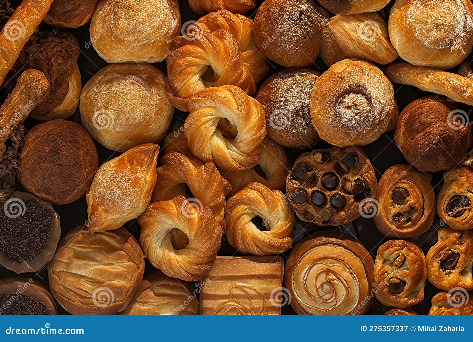 Different Types of Freshly Baked Pastries. Conceptual Illustration ...