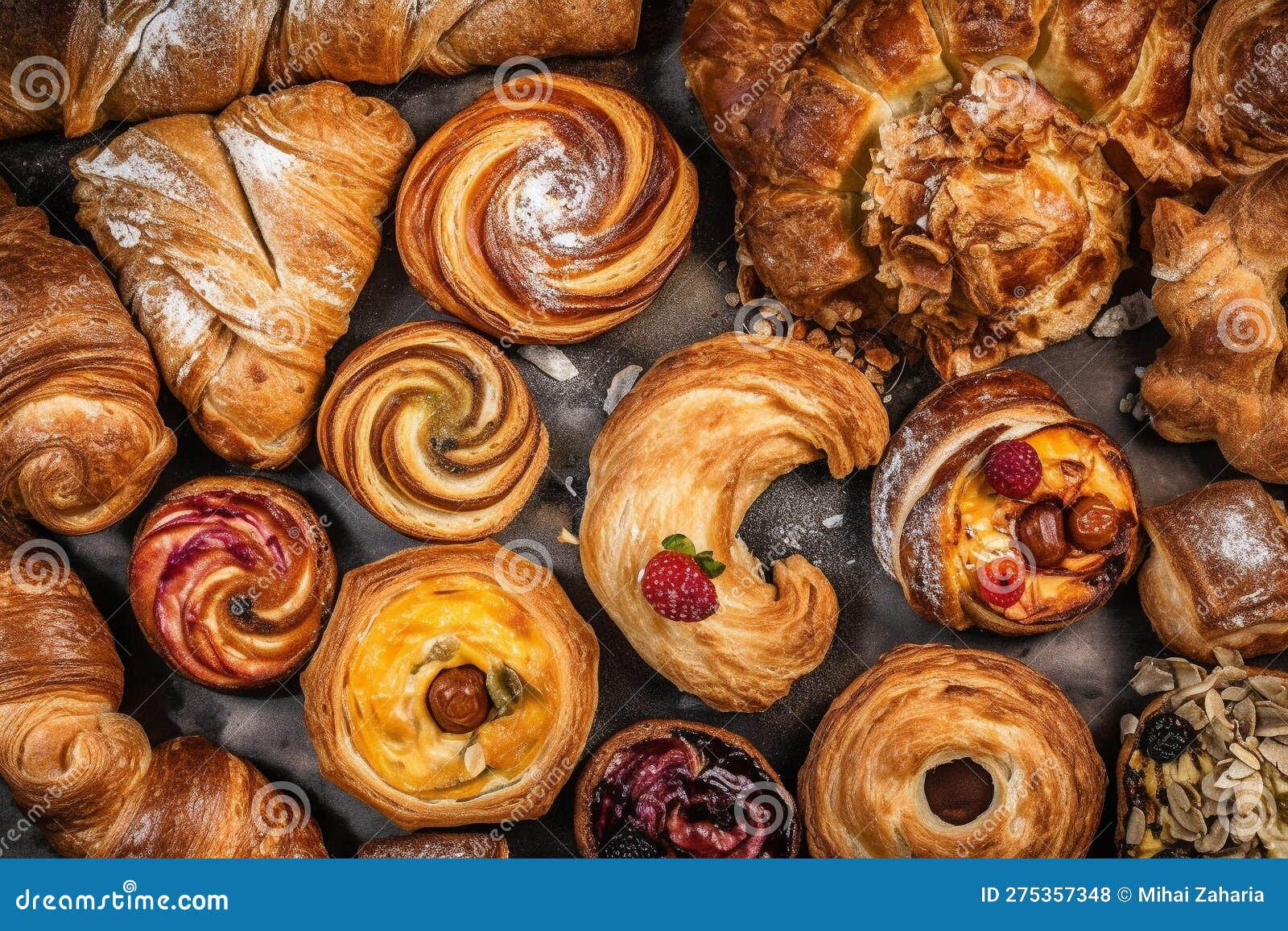 Different Types of Freshly Baked Pastries. Conceptual Illustration ...