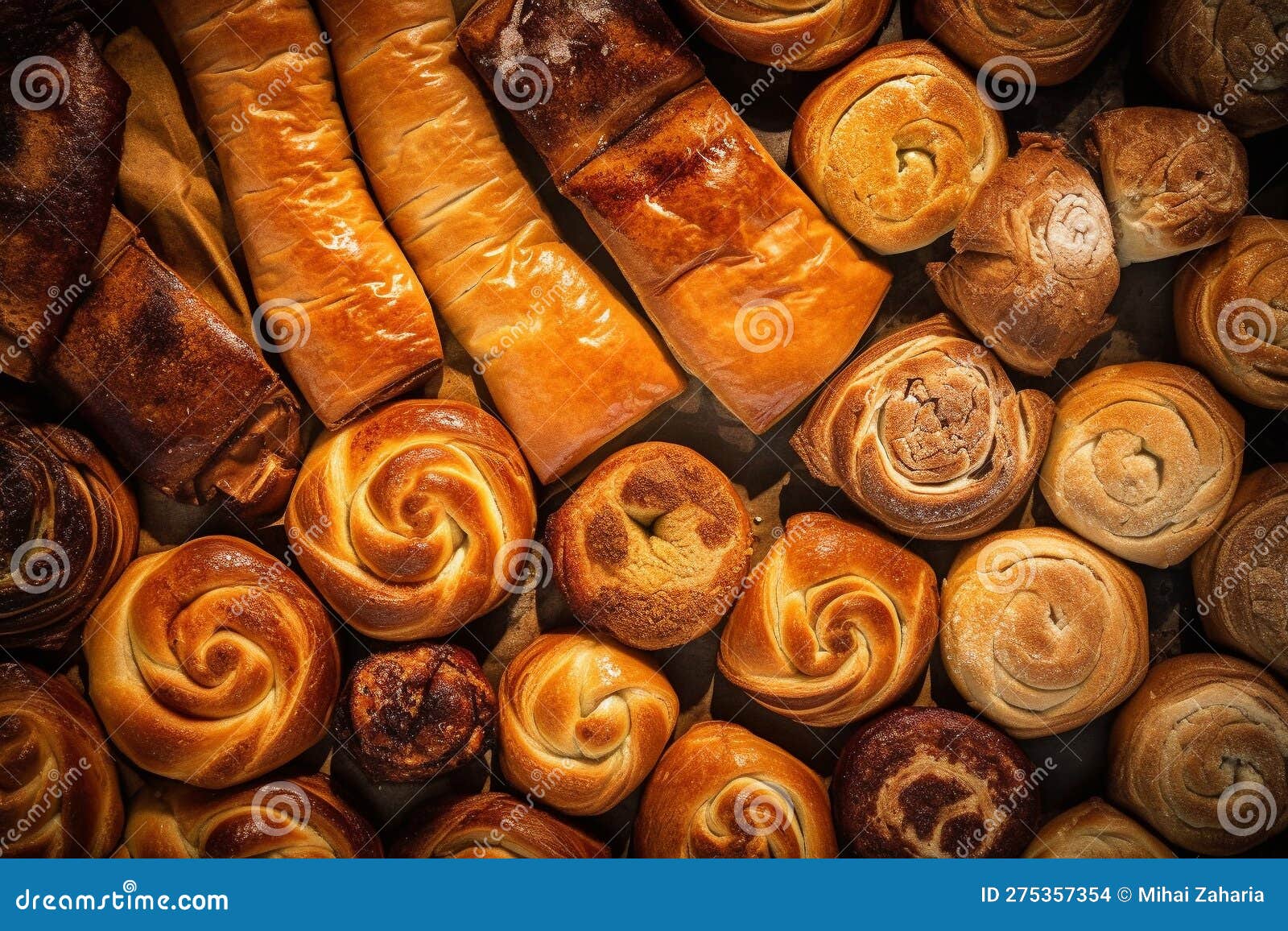 Different Types of Freshly Baked Pastries. Conceptual Illustration ...