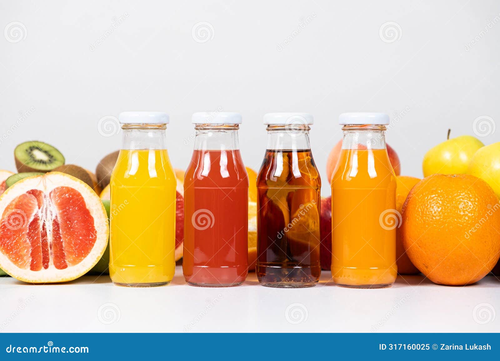 Different Types of Fruit Juices - Orange, Grapefruit, Apple and ...